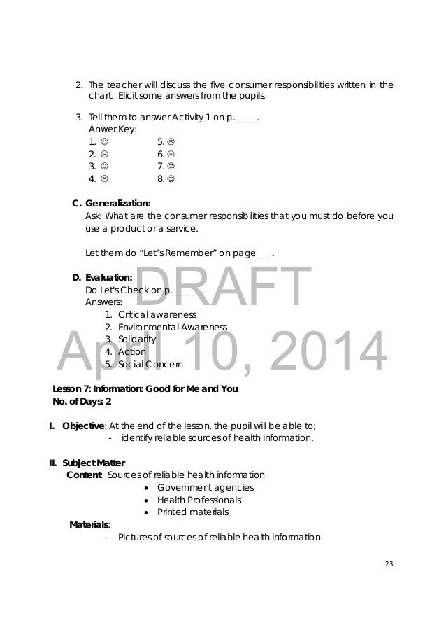 Grade 3 Health Teachers Guide Grade 3 Health Teachers Guide