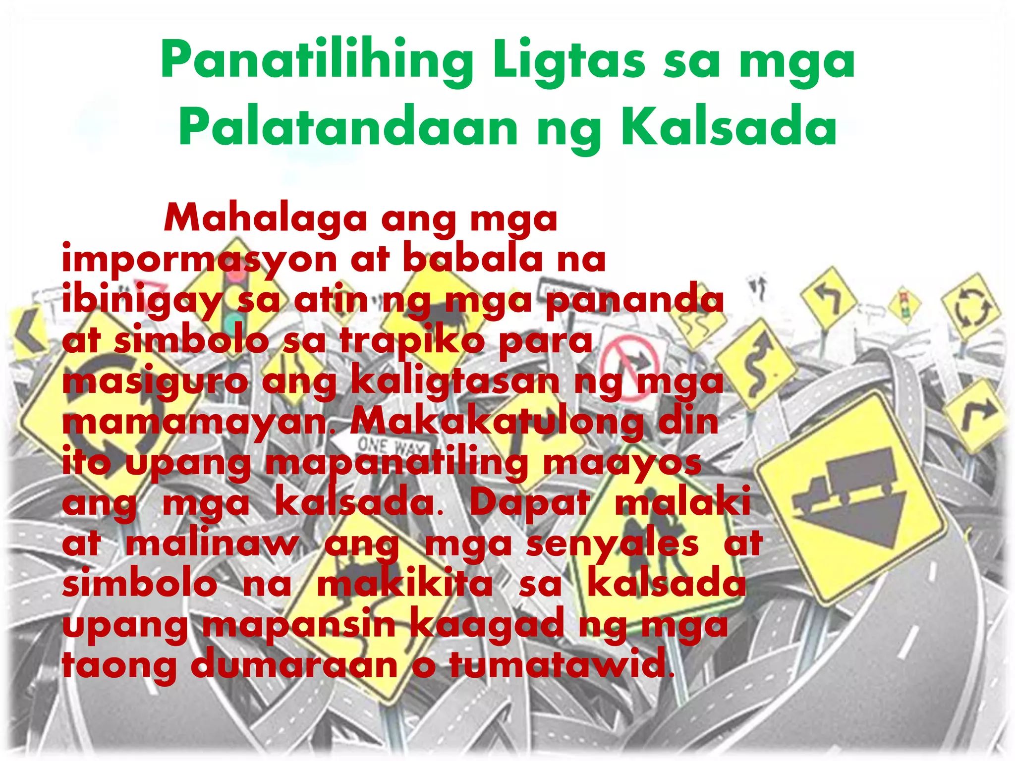 Panatilihing Ligtas sa mga Palatandaan | PPTX