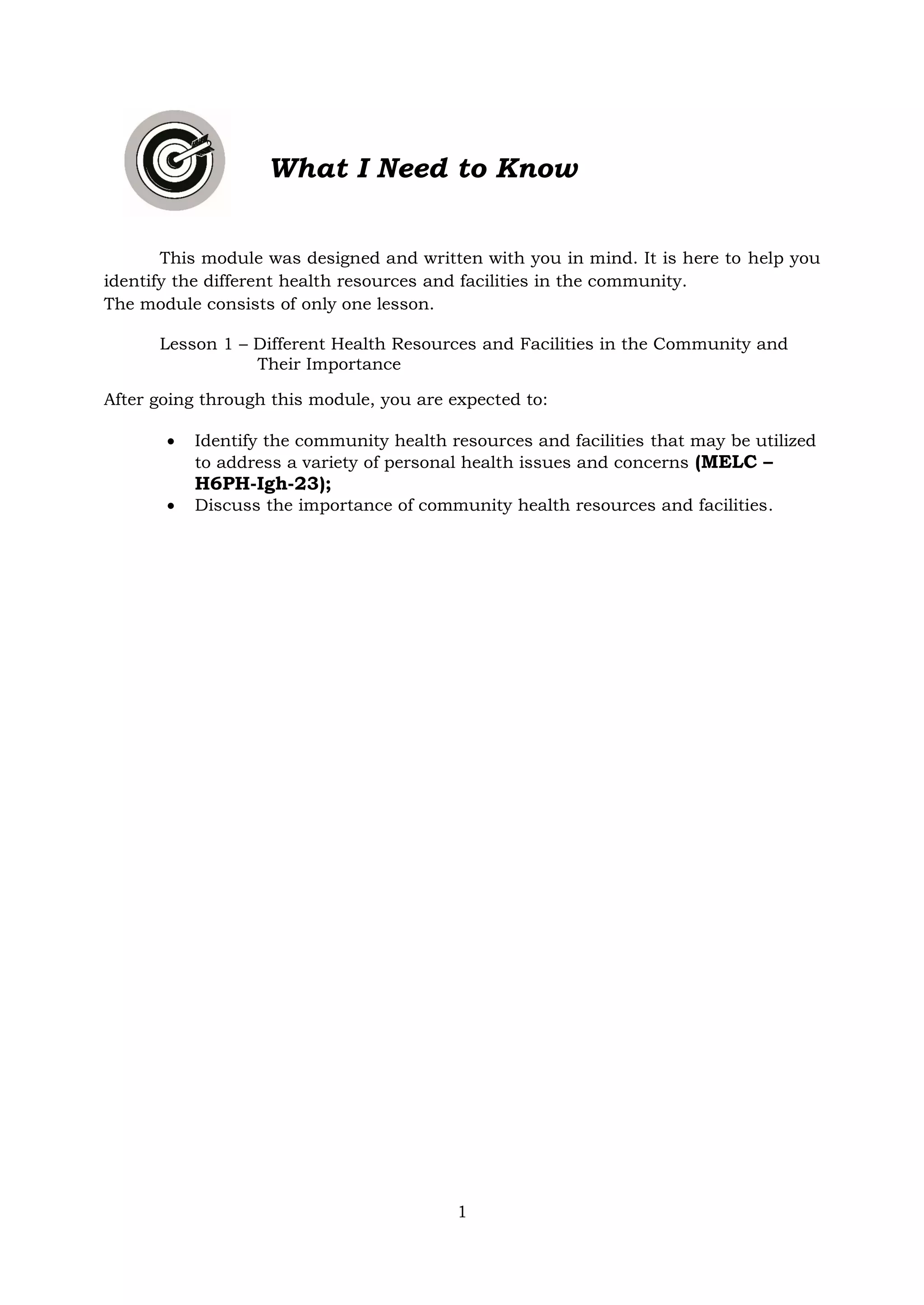 Health6 q1 mod5_identifies-community-health-resources-and-facilities ...