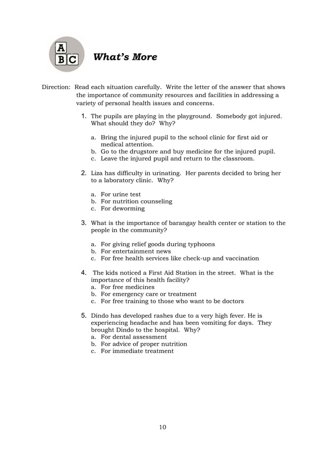 Health6 q1 mod5_identifies-community-health-resources-and-facilities_final08032020-1 | PDF