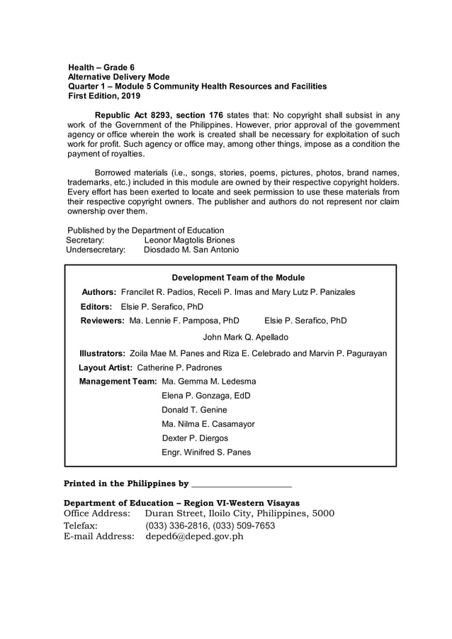 Health6 q1 mod5_identifies-community-health-resources-and-facilities ...