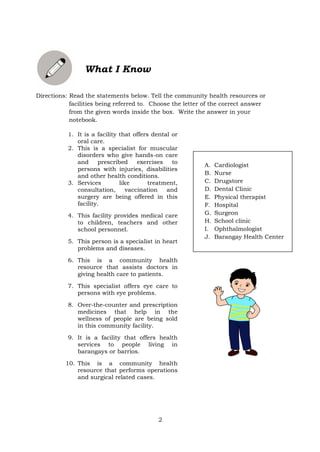 Health6 q1 mod5_identifies-community-health-resources-and-facilities ...