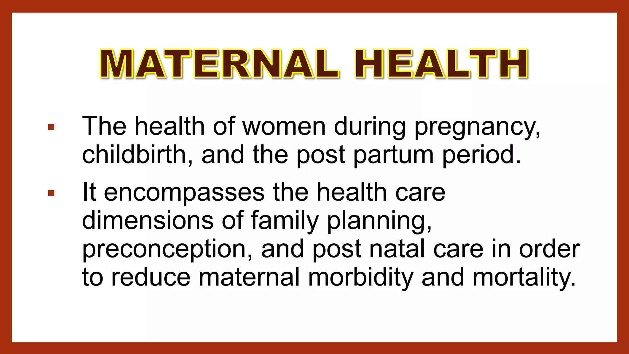 Maternal Health Concerns | PPTX