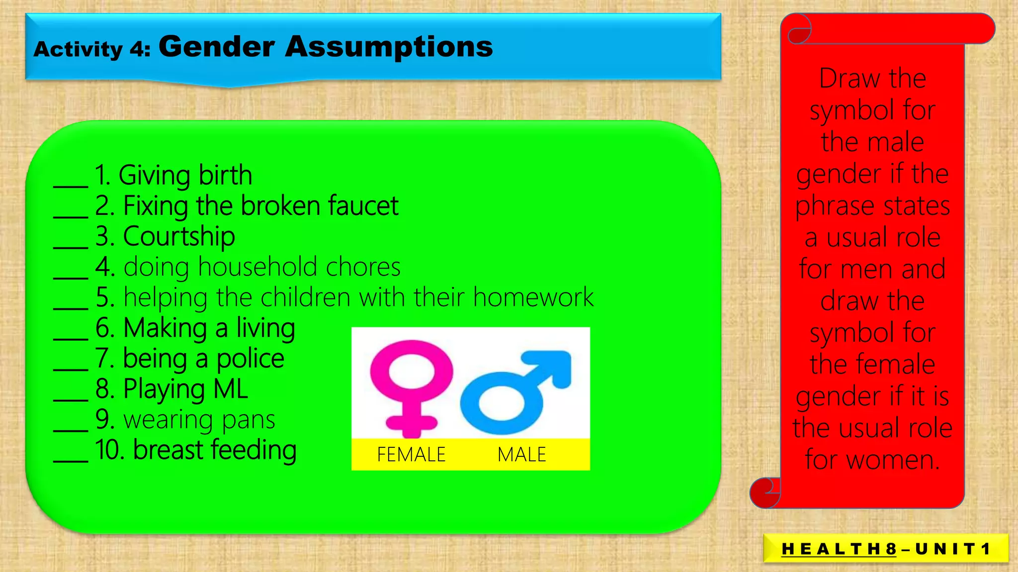 Health 8 activities | PPTX