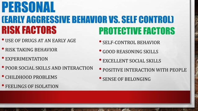 Risk and Protective Factors for Drug Use, Misuse, Abuse and Dependence ...