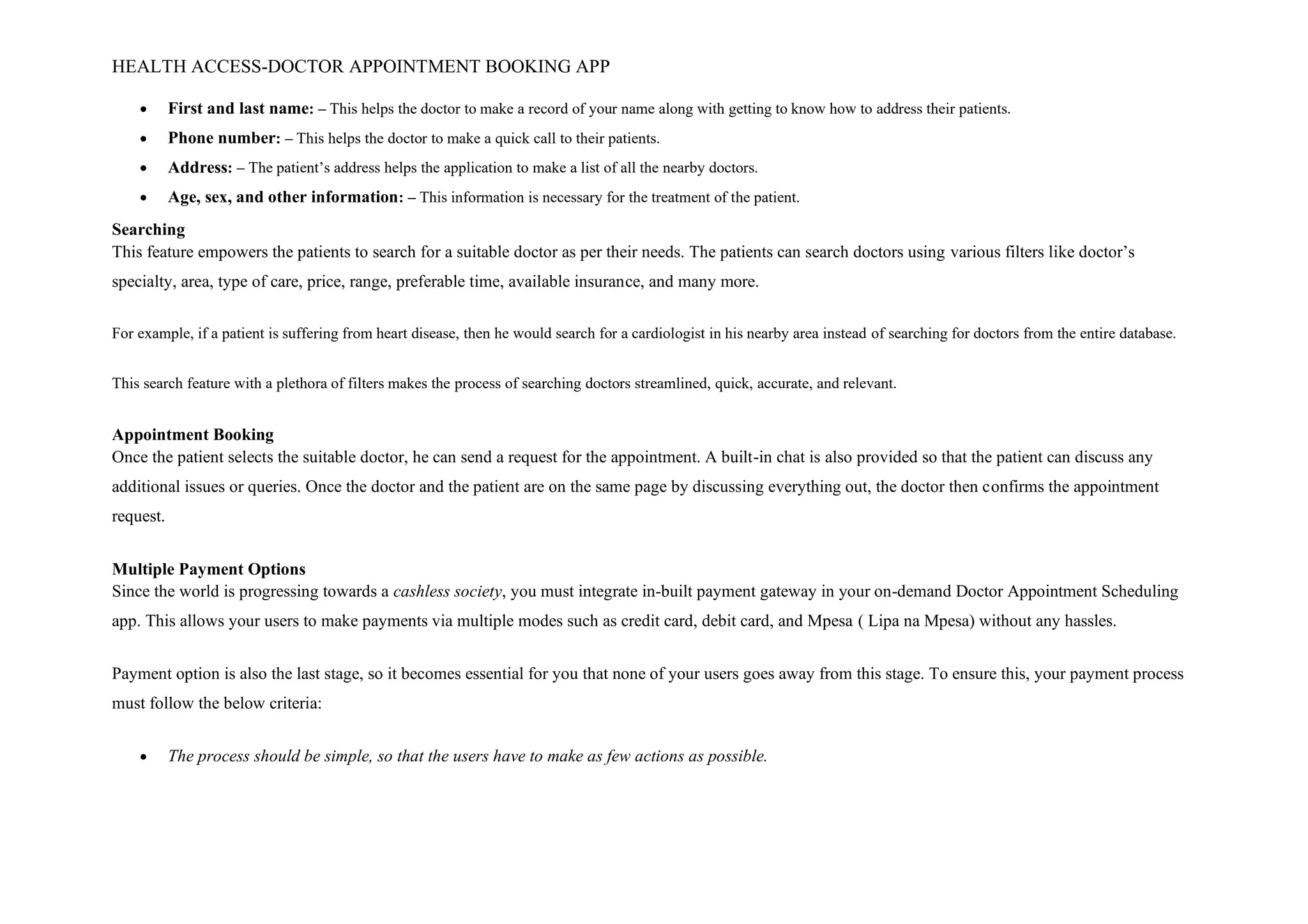 On demand Doctor appointment booking Application | PDF