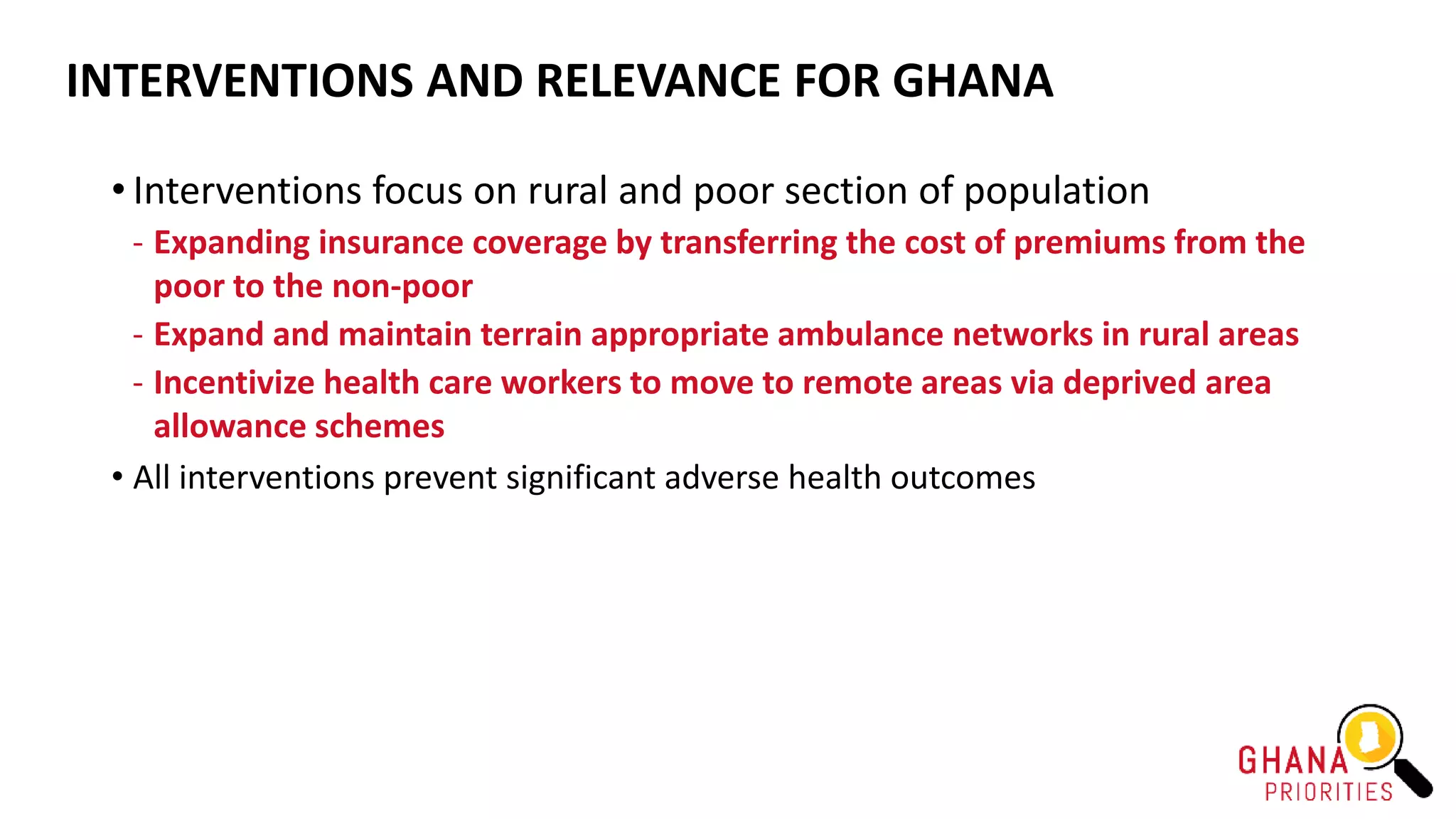 Ghana Priorities: Health Access | PPTX