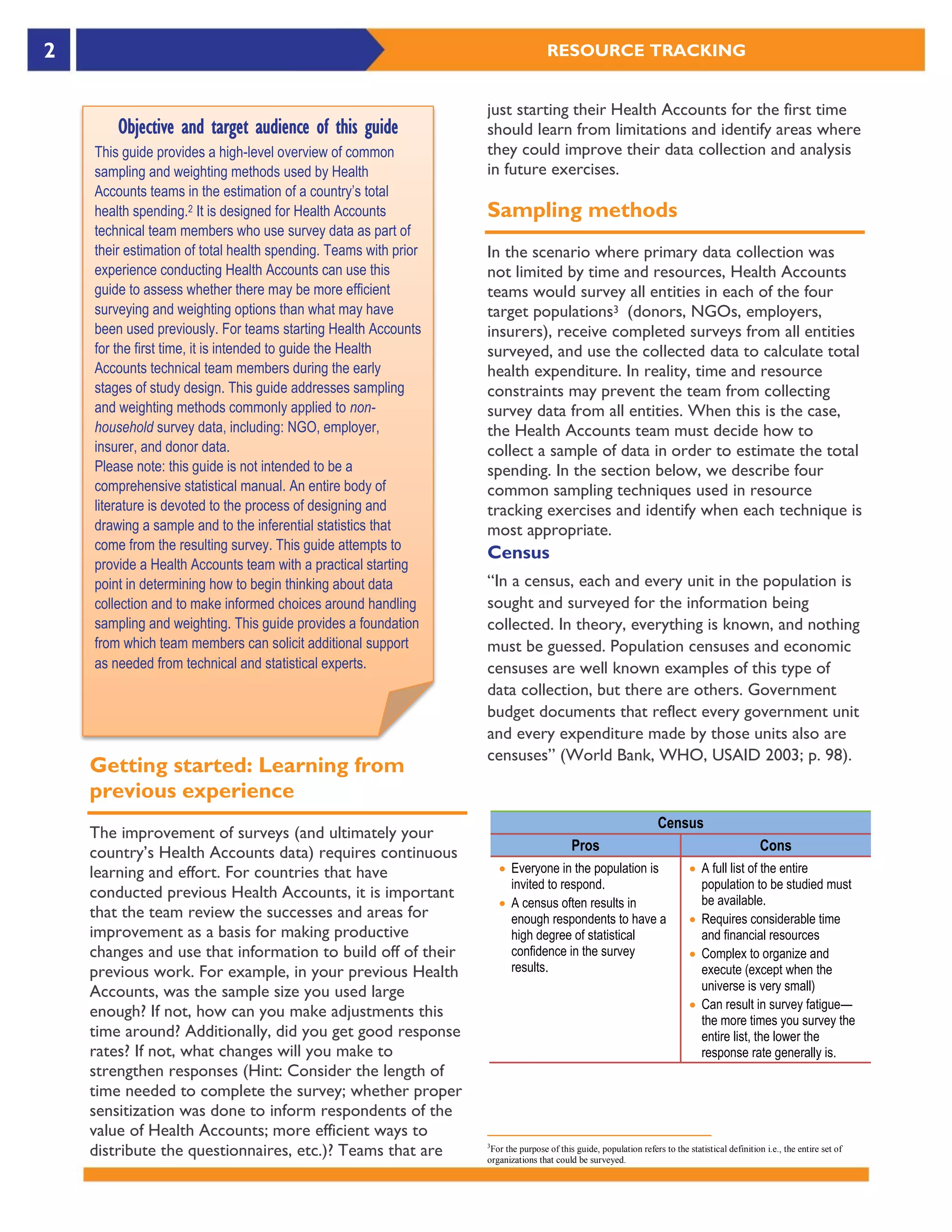 Sampling and Weighting Guide for Non-household Data | PDF