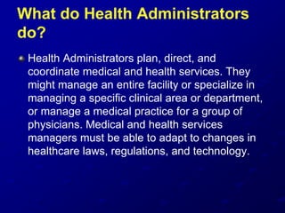 Health admin pp | PPT | Free download