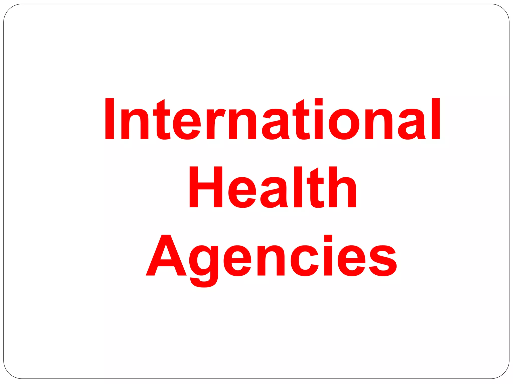 Health agencies | PPTX