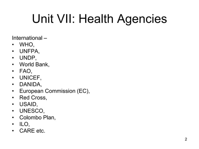 health agencies.ppt