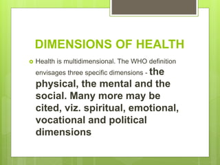 Health and Changing concept of Health Lecture | PPTX