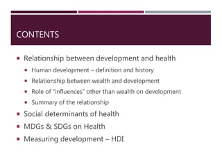 Relationship between health and human development | PPTX