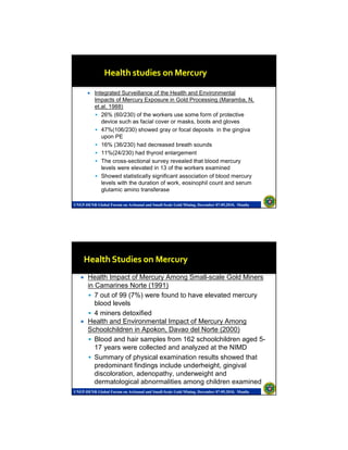 Health and Environmental Impact of Mercury in Small-Scale Gold Mining ...