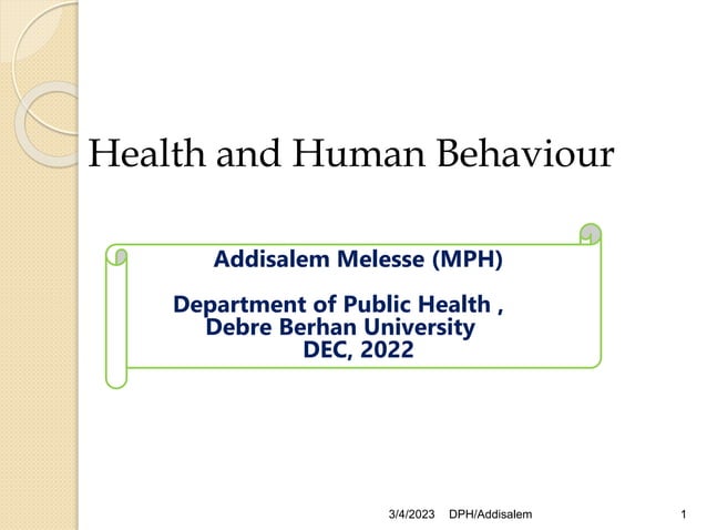 health and human behaviour (3)(1).pptx | Medical Health