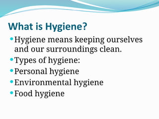Health and Hygiene ppt Biology Mbbs Bams | PPTX
