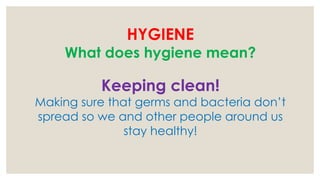 Health and hygiene for Juniors to explain importance of good health | PPT