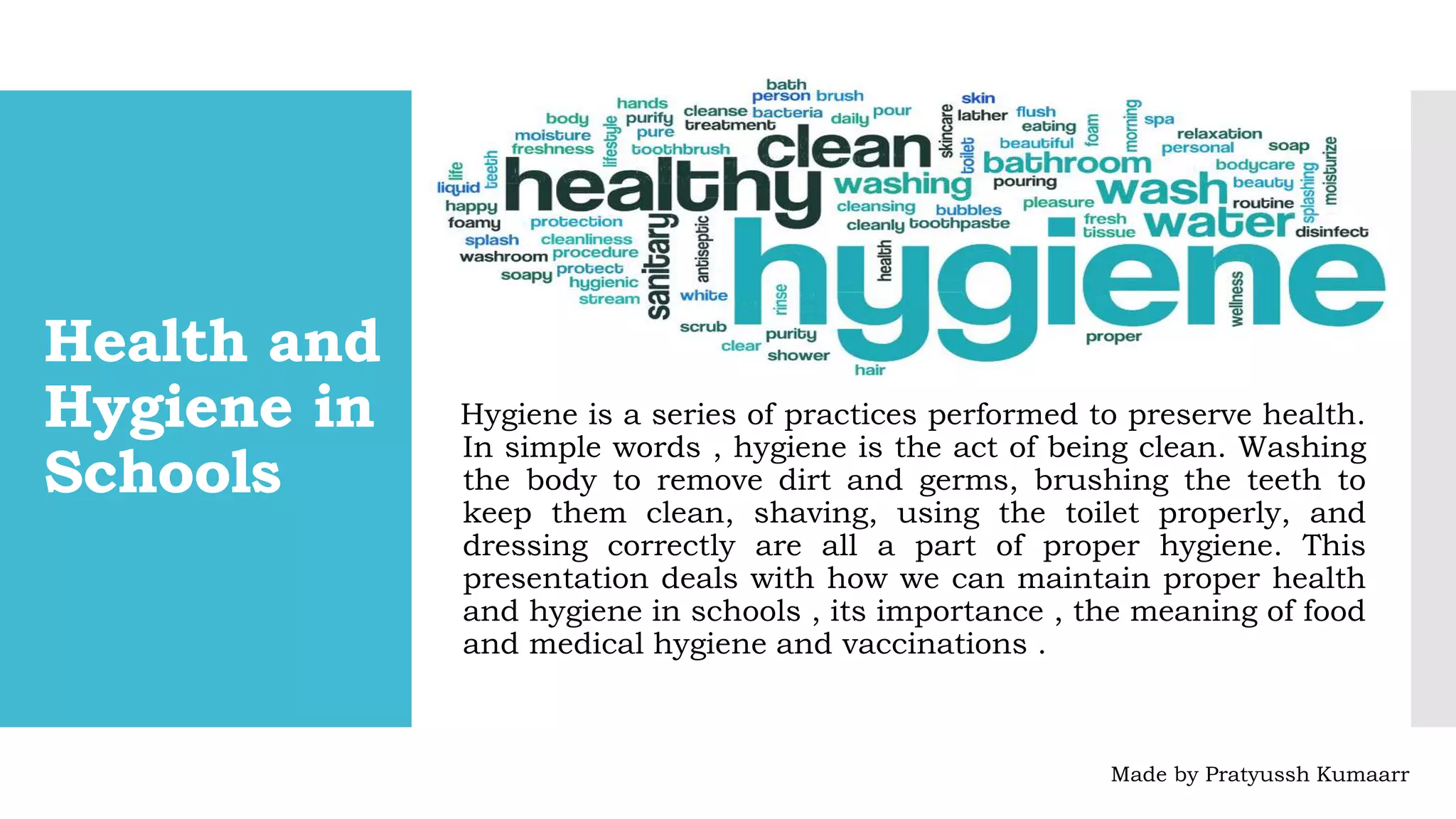 Health and Hygiene in Schools | PPTX