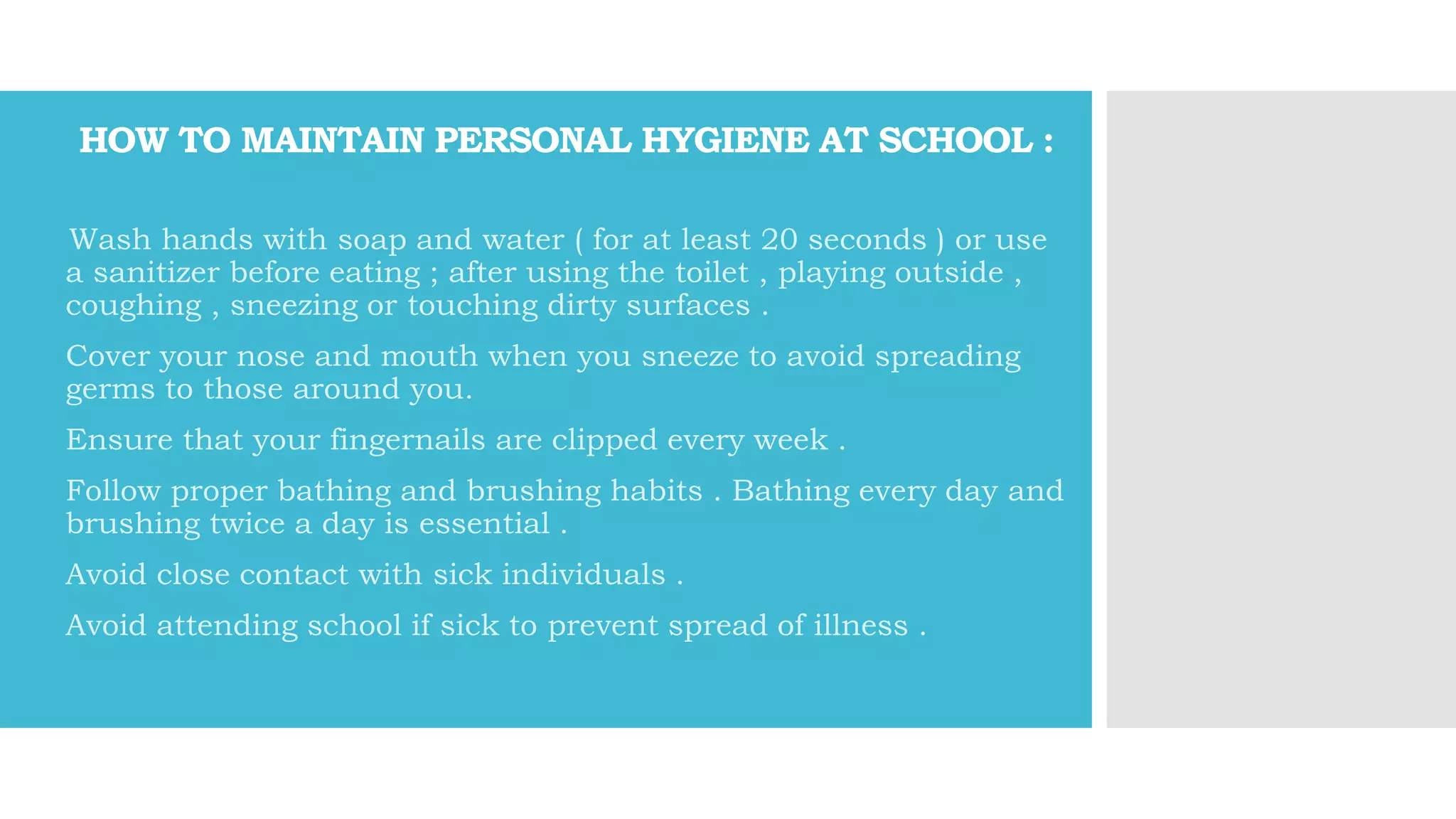 Health and Hygiene in Schools | PPTX