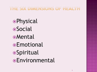 Health and its dimensions health 1st quarter | PPTX