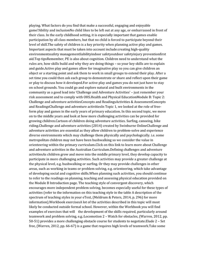 Health and Physical Education Assessment Health and physical education ...