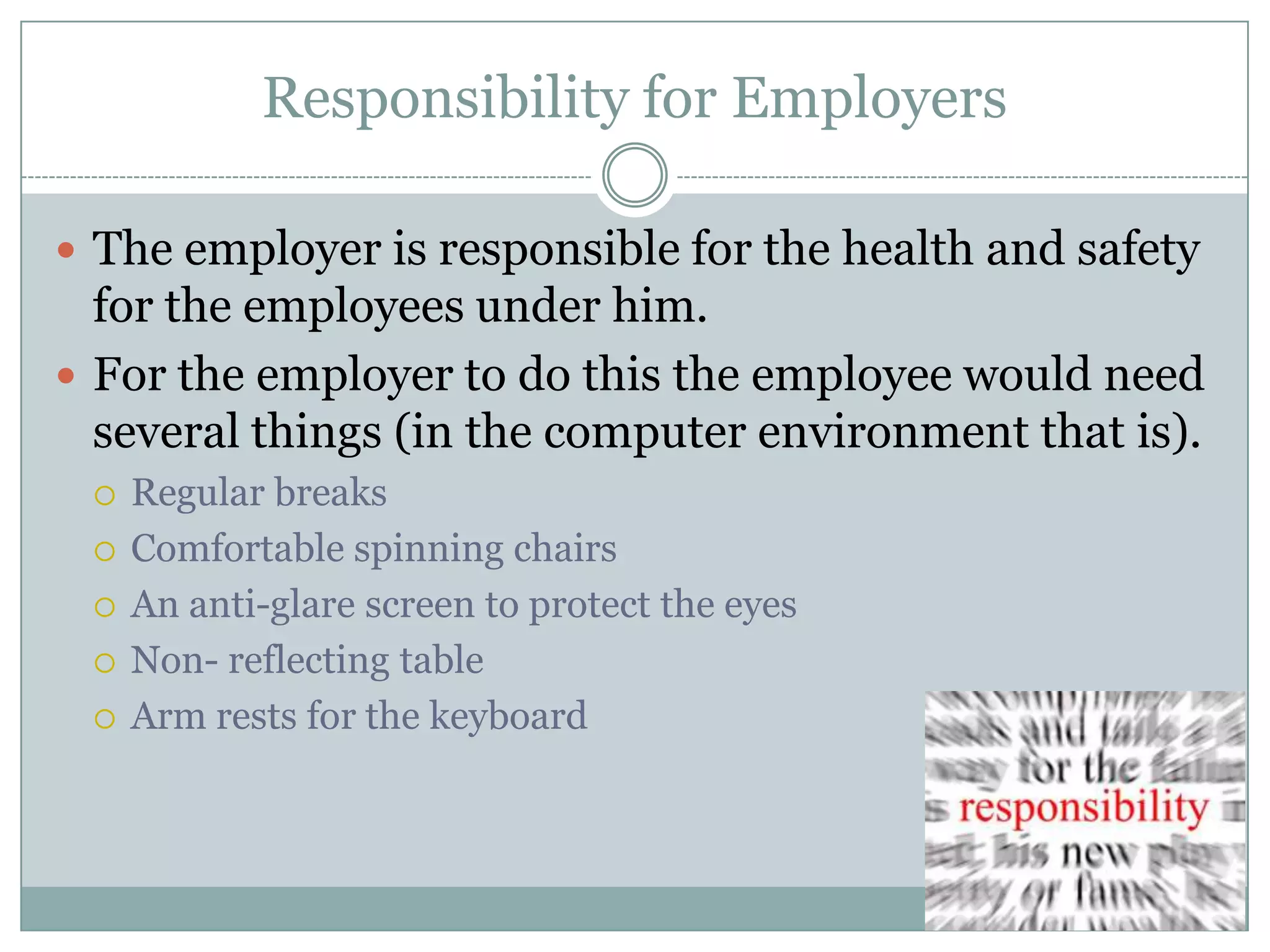 Health and safety in the workplace. | PPTX