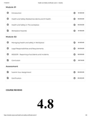 Health and Safety Certificate Level 2 Edu Kite | PDF
