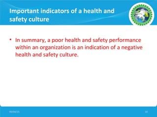 Health and safety culture | PPT