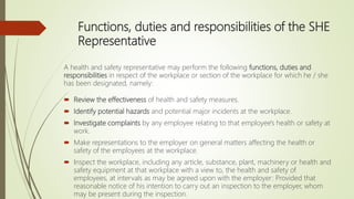 Health and Safety duties | PPTX
