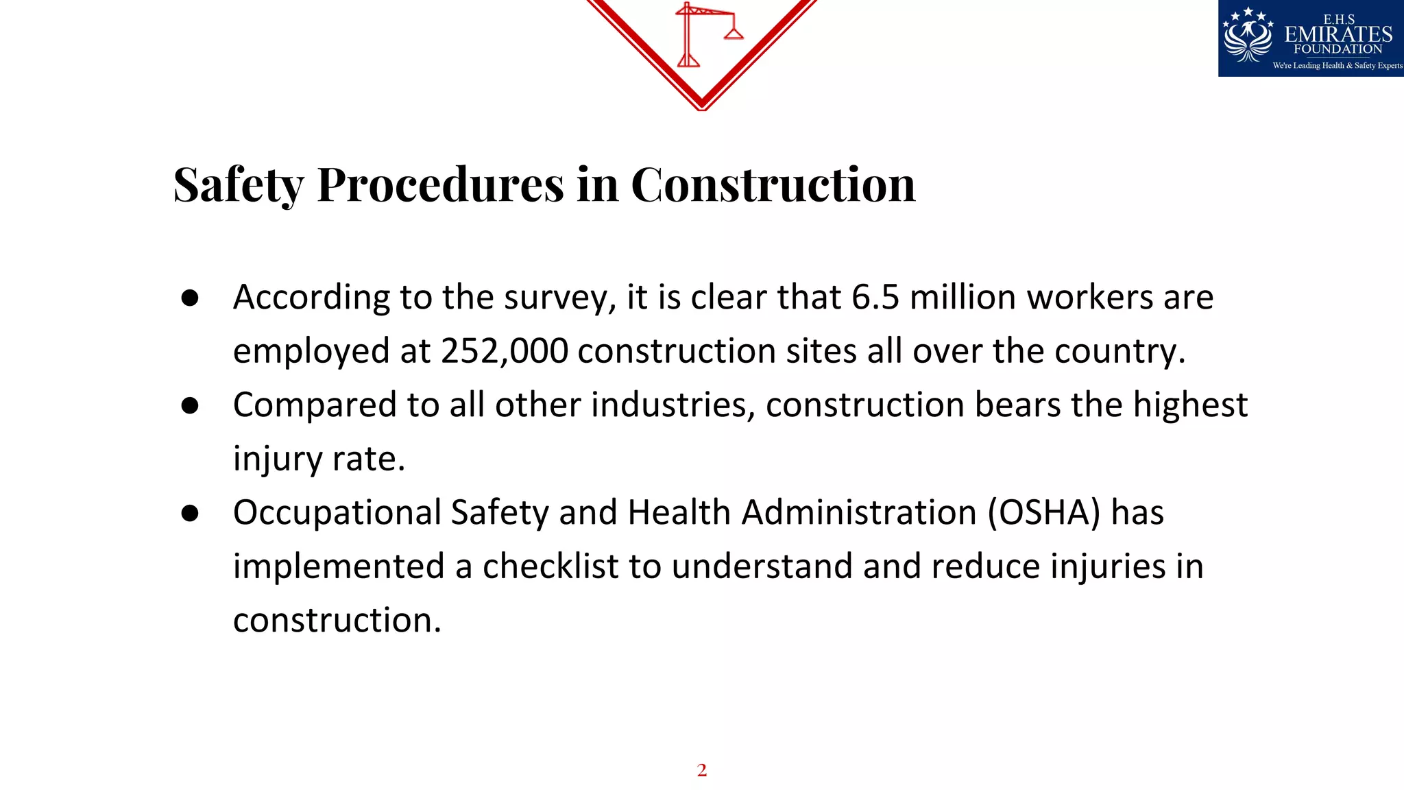 Health and Safety in Construction - EHS Emirates Foundation | PPSX ...