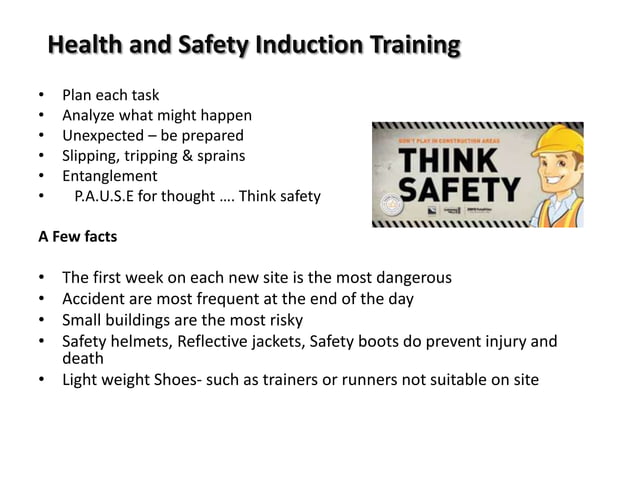 Health and safety induction | PPTX | First Aid | Injuries