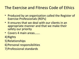 Health and safety in fitness | PPT