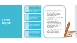 Occupational Health and Safety Hazard Inspections Process with ...
