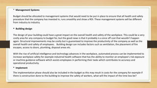 Health and safety in the workplace: Safety Budget | PDF