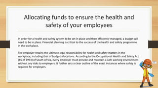 Health and safety in the workplace: Safety Budget | PDF