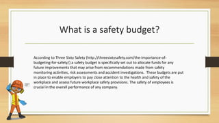 Health and safety in the workplace: Safety Budget | PDF