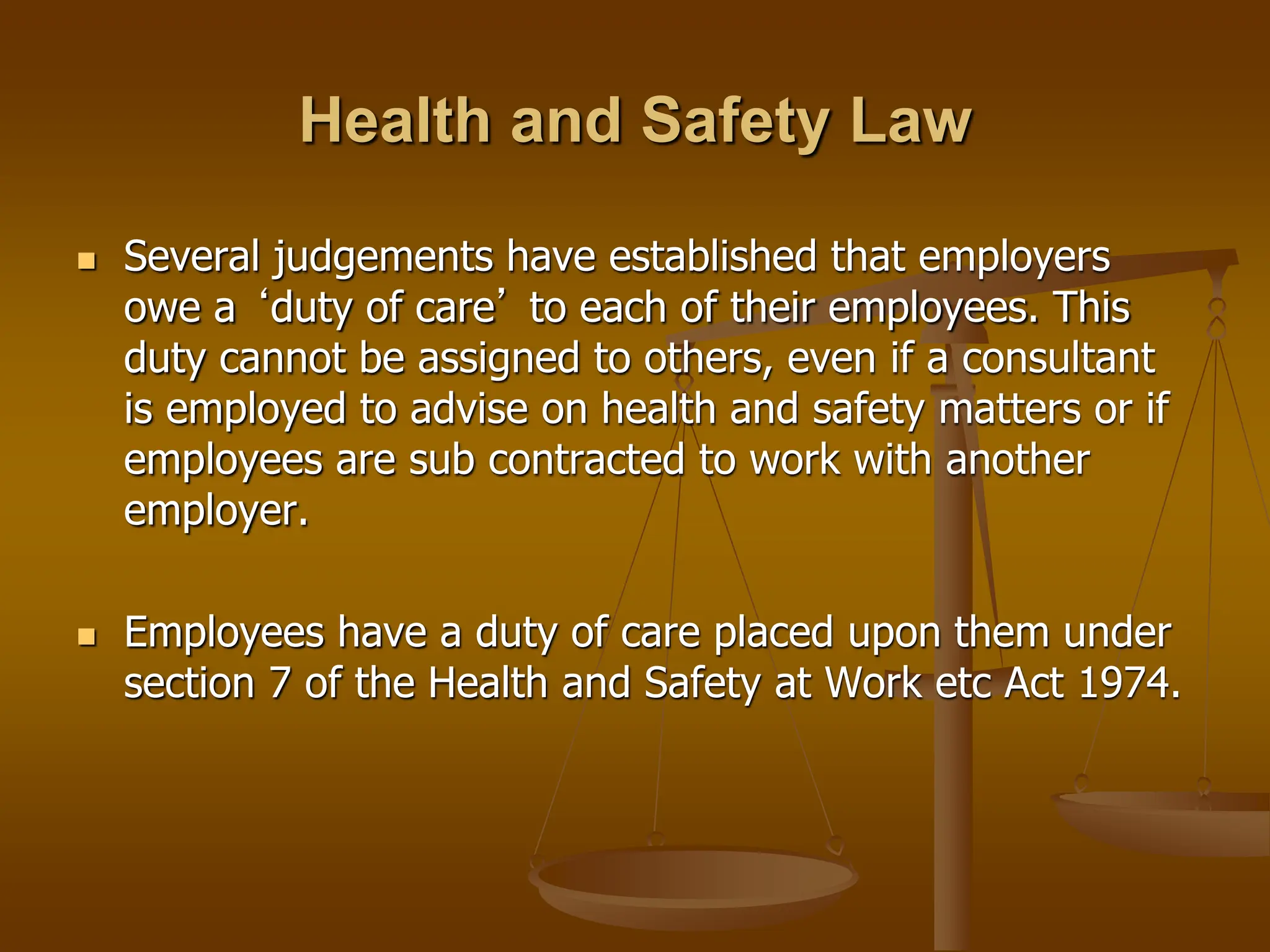 Health and Safety Law Presentation - health and safety issues | PPT ...