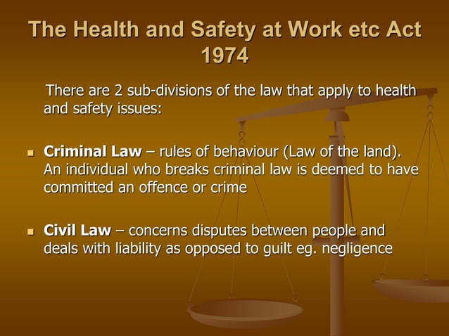 Health and Safety Law Presentation - health and safety issues | PPT ...