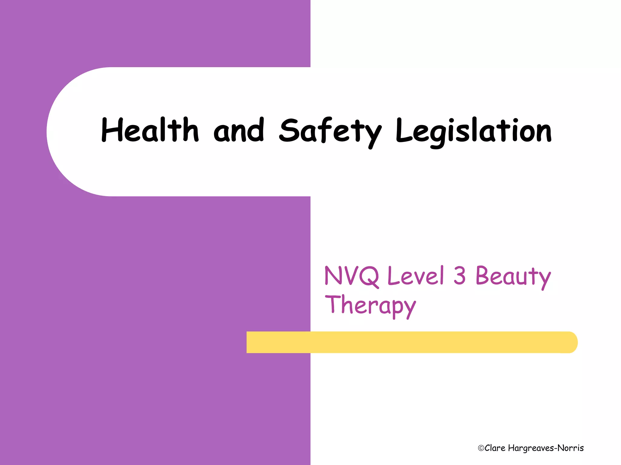 Health and safety legislation | PPTX