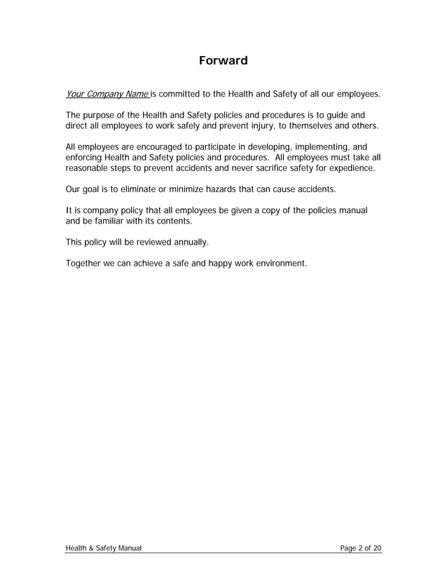 Health and safety_manual_sample | PDF
