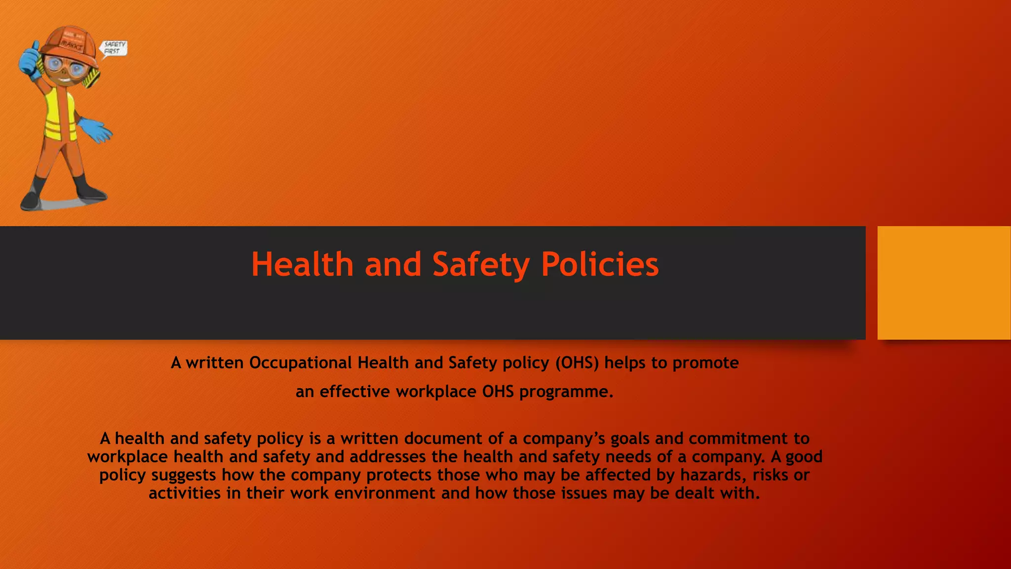 Health and Safety Policies | PPTX