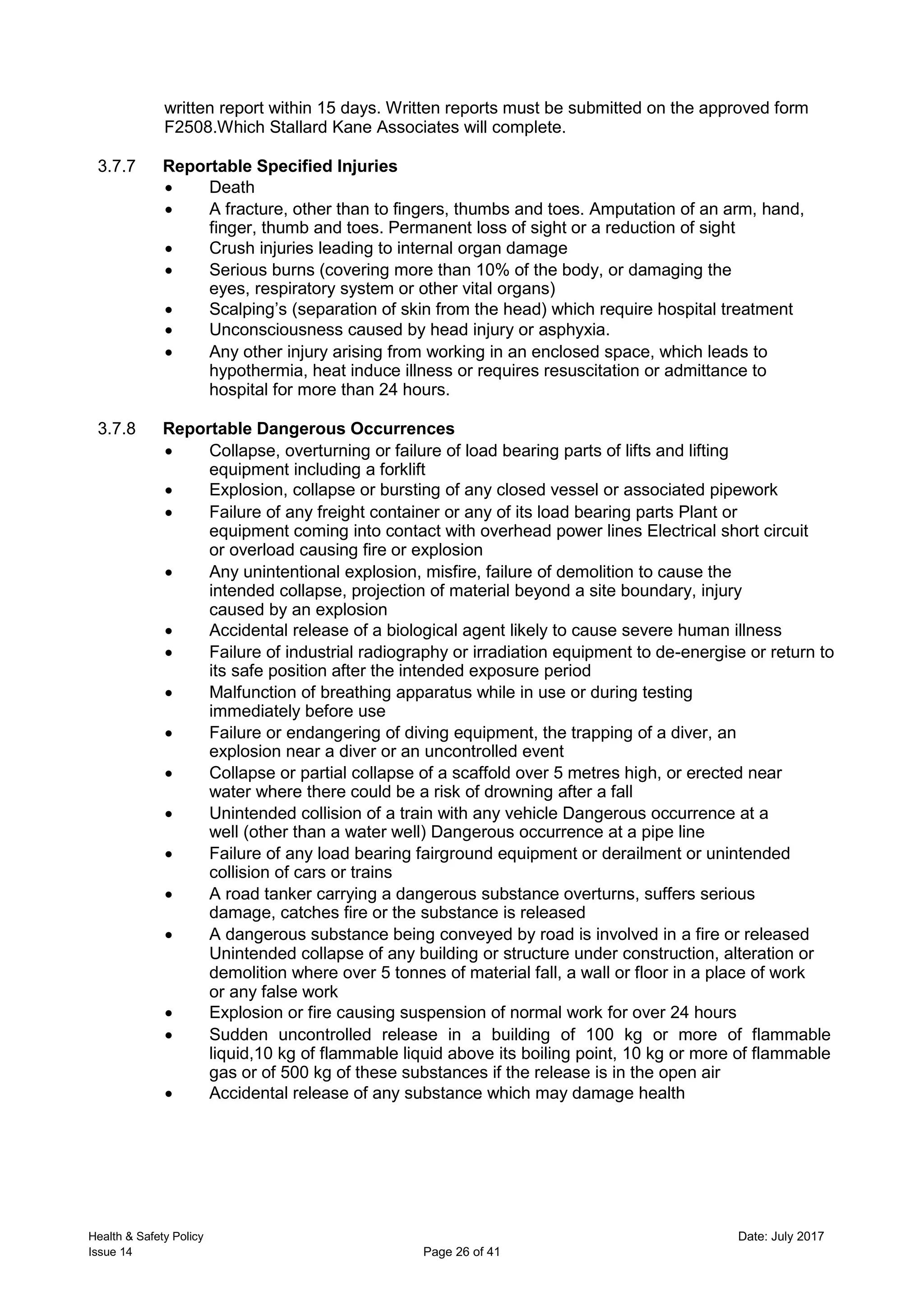 Peter Cox - Health and Safety Policy | PDF