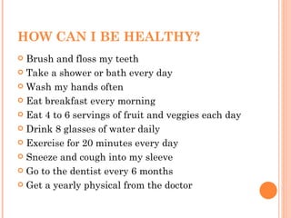 Kindergarten Health Unit | PPT