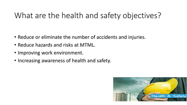 Health and safety presentation