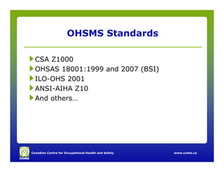 Hazard Prevention Programs and OHS Management Systems | PDF