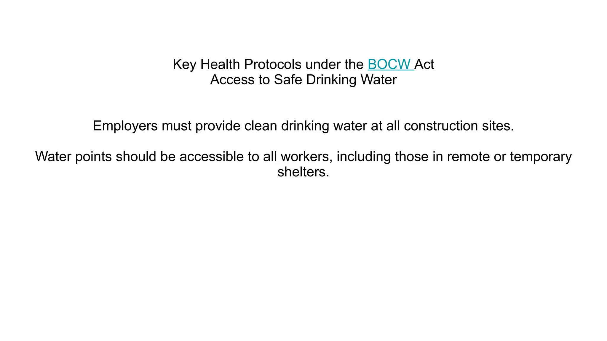 Health and Safety Protocols for Migrant Construction Workers under BOCW ...