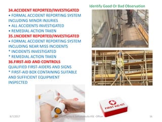 Health and safety representative inspection trainings. | PPTX