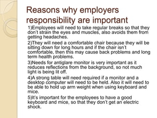 Health and safety requirements for computer maintenance | PPTX