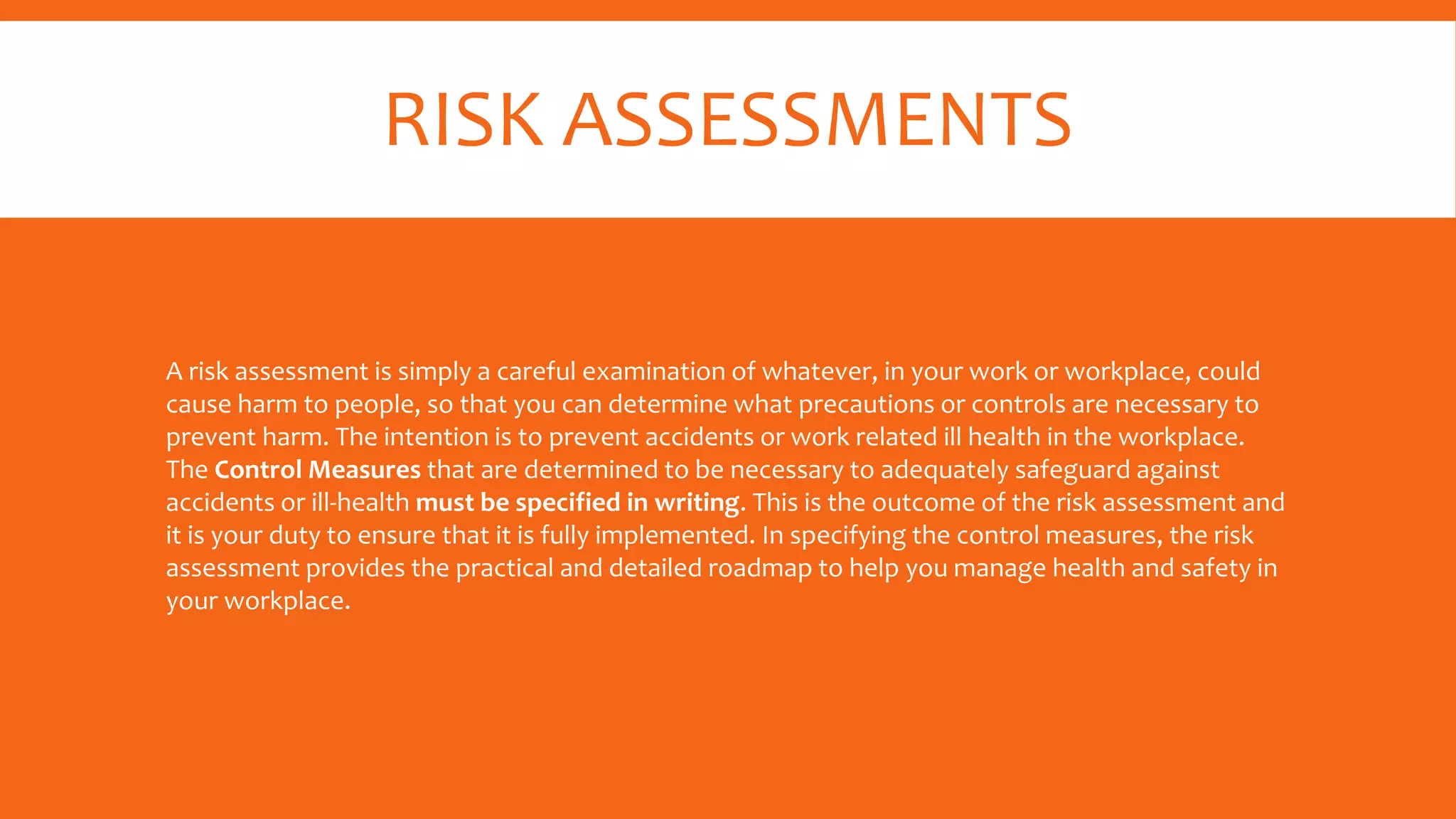 Health and Safety Risk Assessments | PPTX