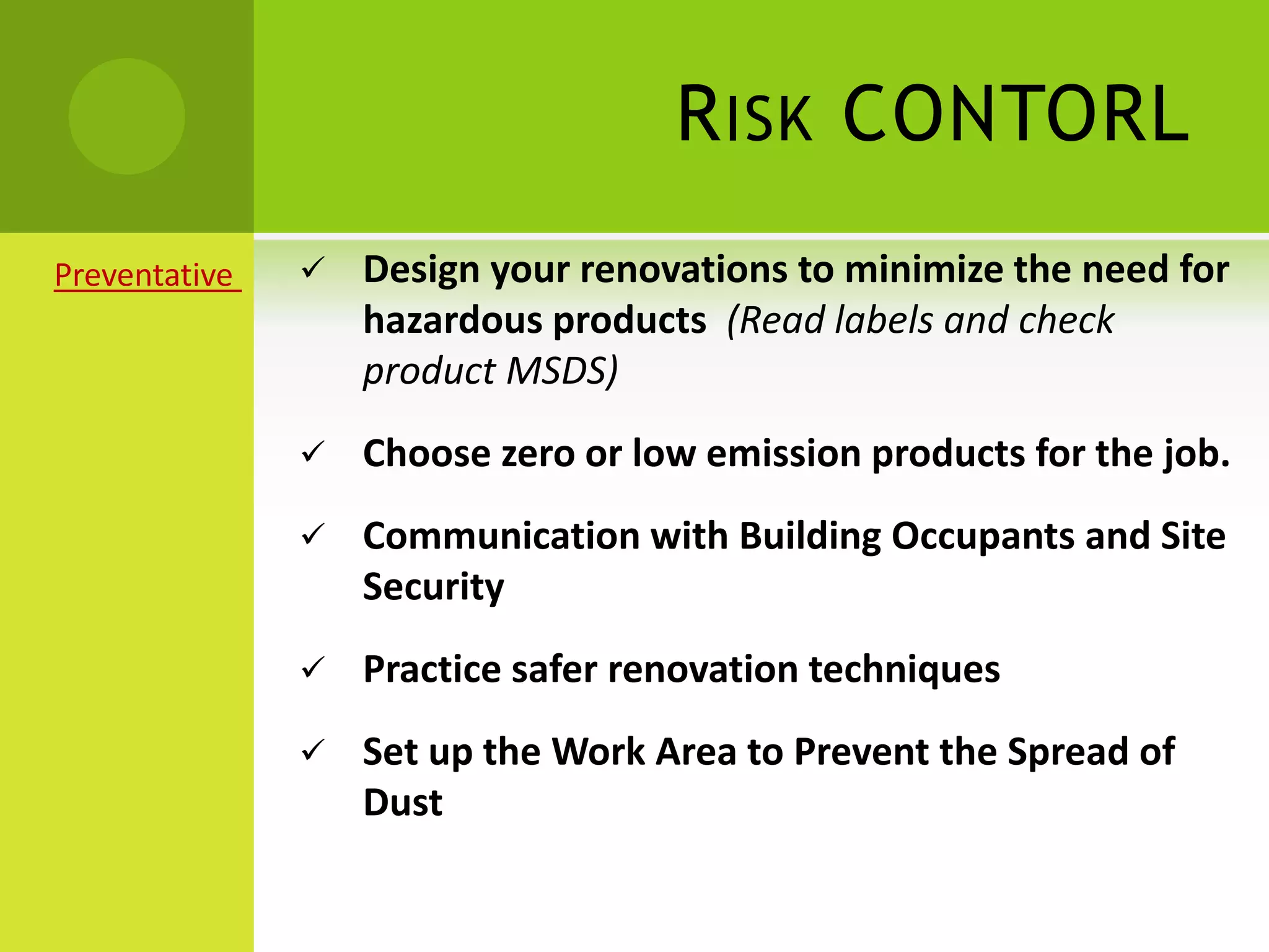 Health and safety risks in buildings renovation project | PPTX